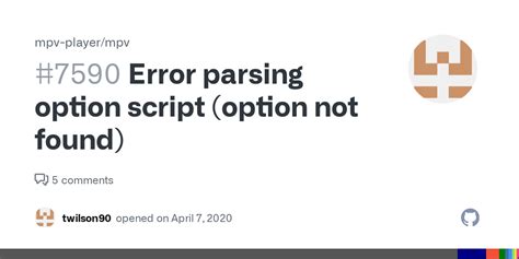 Error Parsing Option Script Option Not Found · Issue 7590 · Mpv Playermpv · Github