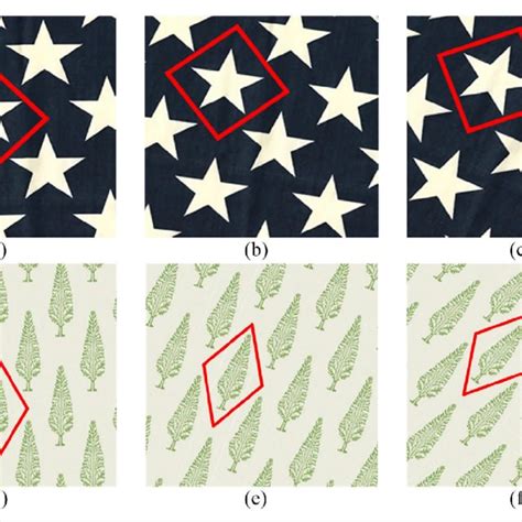 segmentation results of printed fabrics with different rotation angle