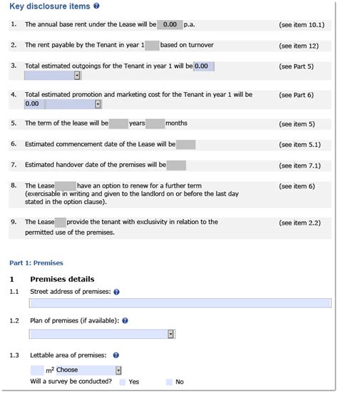 Retail Lease Disclosure Statement Agreement Australia