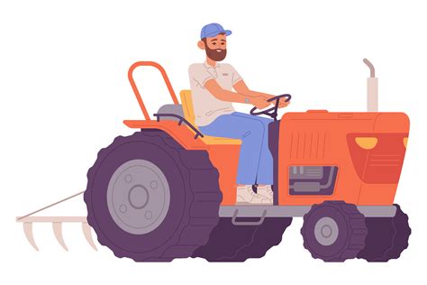 Man Riding Tractor Farmer Character Fi Graphic By Smartstartstocker