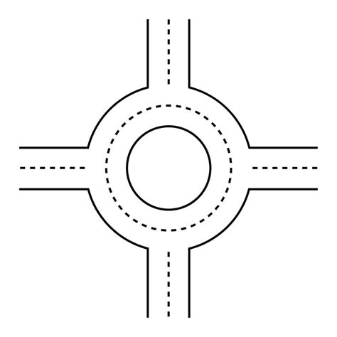 simple roundabout road intersection diagram 54842503 vector art at vecteezy
