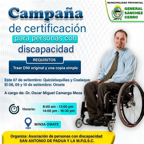 Campaña De Certificación Para Personas Con Discapacidad En Omate