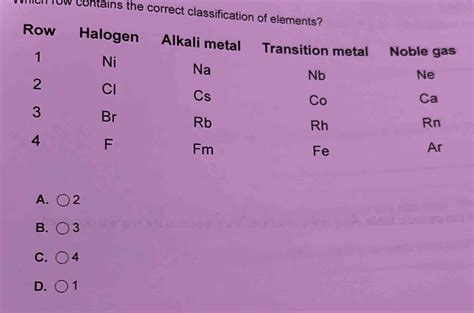 solved iltow contains the correct classification of elem a 2 b 3 c