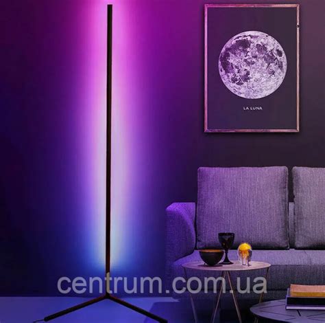 Торшер Підлоговий RGB Кутовий світильник LED-лампа з Пультом 140 см 300 ...