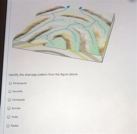 Solved Identify The Drainage Pattern From The Figure Above
