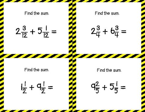 Adding And Subtracting Mixed Numbers Task Cards By The Techy Teacher Shop