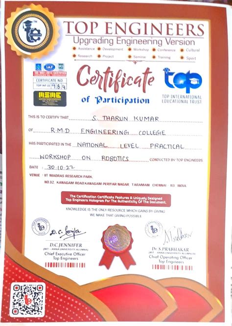 Tharun Kumar S On Linkedin Topengineeringcollege Robotics Iitmadras Iit