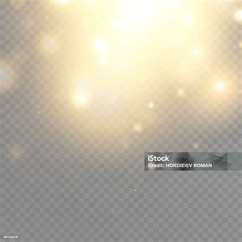 골드 빛 입자 Bokeh입니다 반짝이 효과 반짝과 버스트 황금 반짝 빛나는 별 빛나는 입자의 벡터 축제 그림입니다 불 별 투명 한 절연 금색에 대한 스톡 벡터 아트 및 기타