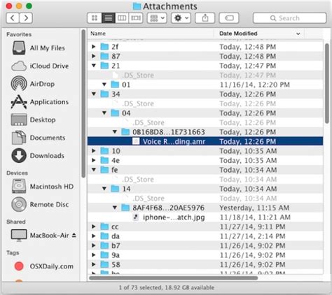 How To Access Attachment Files In Messages App From Mac Os X Finder