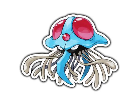 Tentacruel Sticker Water Proof Weather Proof Vinyl Sticker Decal