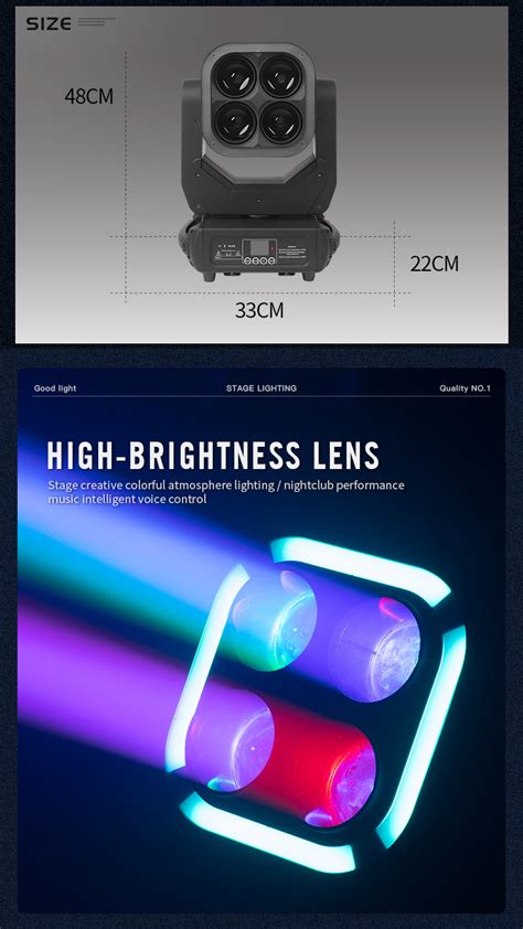 LED 4 60W RGBW Beam Moving Head Light LED Stage Lighting Manufacturer