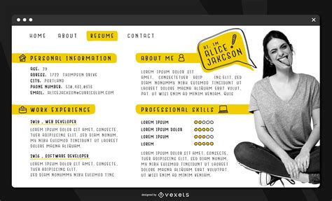 Resume Landscape Format Template Vector Download