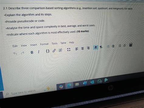 21 Describe Three Comparison Based Sorting Studyx