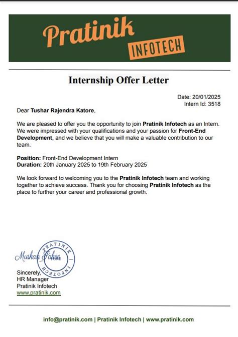 Tushar Katore On Linkedin Internshipjourney Frontenddevelopment