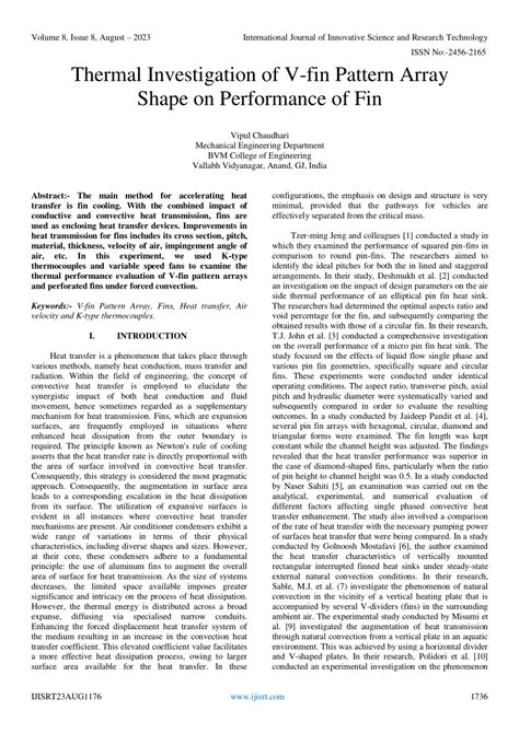 Pdf Thermal Investigation Of V Fin Pattern Array Shape On Performance