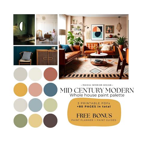 Mid Century Modern Color Palette Benjamin Moore Color Palette