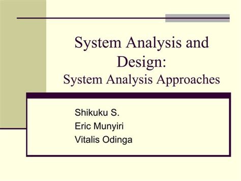 Structured Systems Analysis And Design Methodology Docx