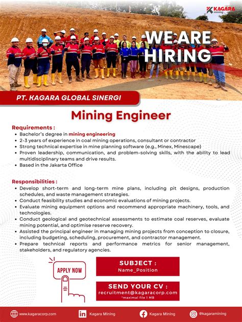Hiring Mineengineer Careeropportunity Joinourteam Kagaramining Kagara Mining 14 Comments
