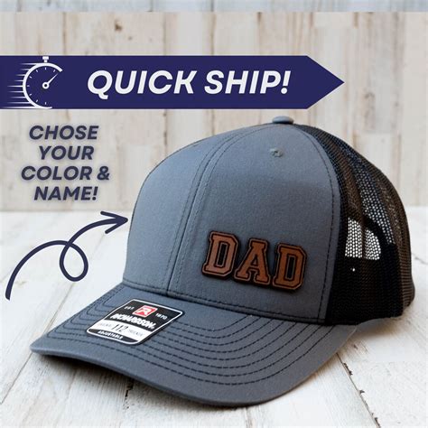 Custom Leather Patch Hat For Dad T For Dad Cap For Dad Patch For