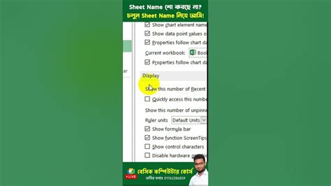 Sheet Name Hide And Show In Excel। Kivabe Shikhbo Youtube