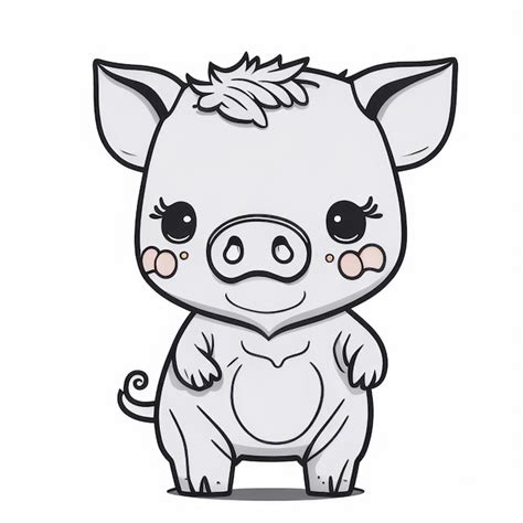 어린이 돼지 색칠 공부 페이지 프리미엄 사진