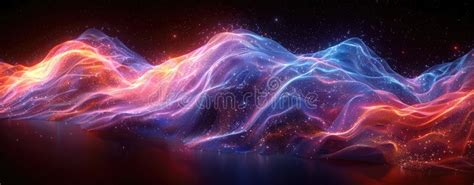 Digital Abstract Art Of Neon Streams Data And Energy Stock Image Image Of Electric Undulating