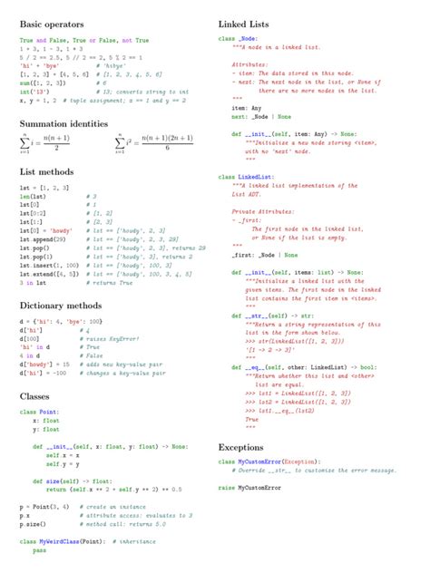 final aid sheet pdf software engineering computer programming