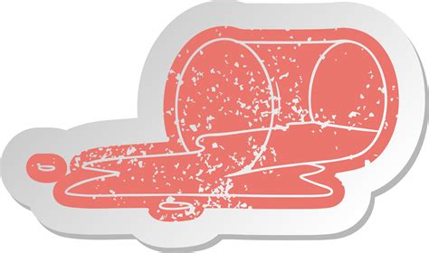 Distressed Old Cartoon Sticker Of A Spilt Glass 44931114 Png