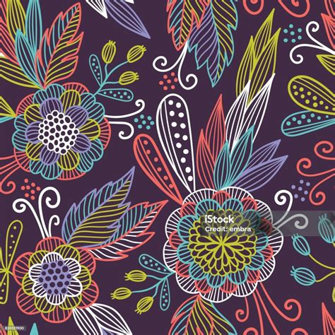 Vector Floral Seamless Pattern Stock Illustration Download Image Now Abstract Autumn