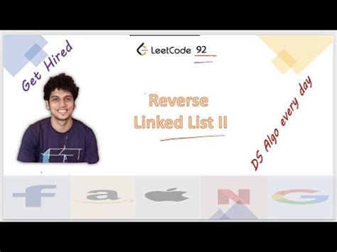 Reverse Linked List II Leetcode Live Coding Session YouTube