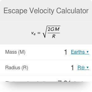Escape Velocity Calculator Omni