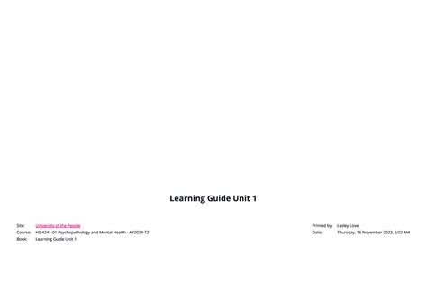 Learning Guide Unit 1 Home Learning Guide Unit 1 Site University Of The People Course Hs