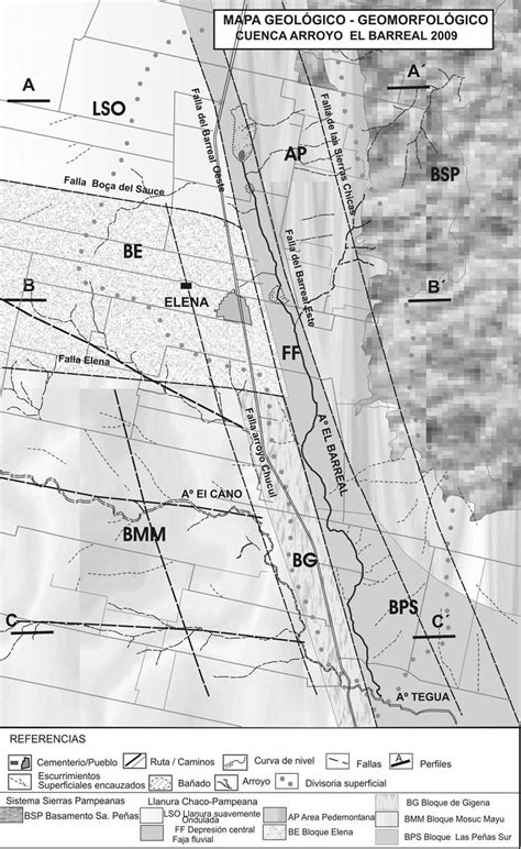 Mapa Geológico Geomorfológico Límites De La Zona De Estudio