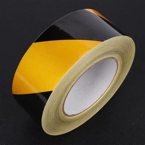 Ruban adhésif réfléchissant de sécurité YOSOO Noir jaune 50mm x