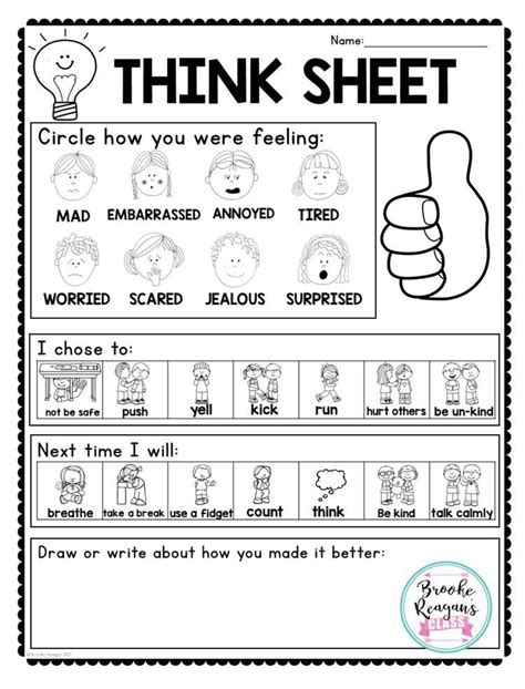 Tips For Using Behavior Reflection Sheets In Kindergarten Artofit