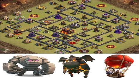Clash Of Clans Golaloon 3 Star Attack Th10 Youtube