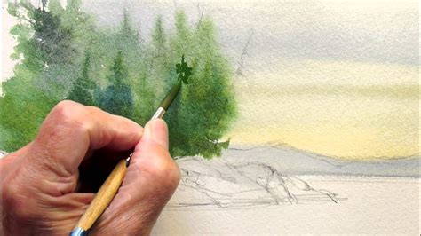 How To Paint Evergreens Youtube