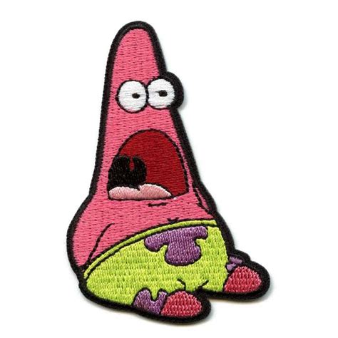 Spongebob Shocked Patrick Patch Nickelodeon Cartoon Tv Embroidered Iron On Ecustom Patches