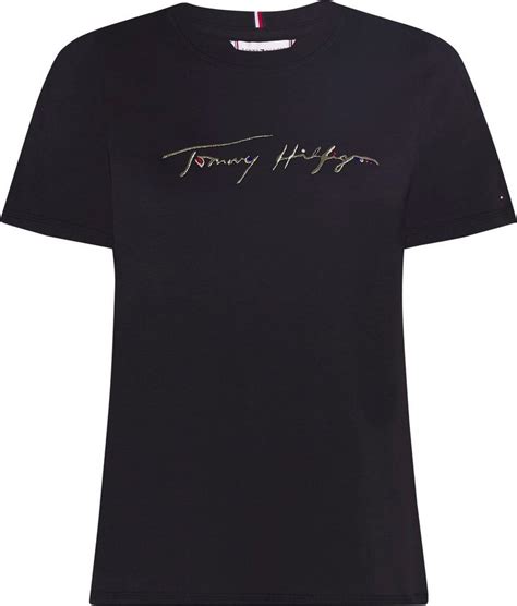 Tommy Hilfiger Curve Rundhalsshirt Crv Regular Open Nk Gold Script