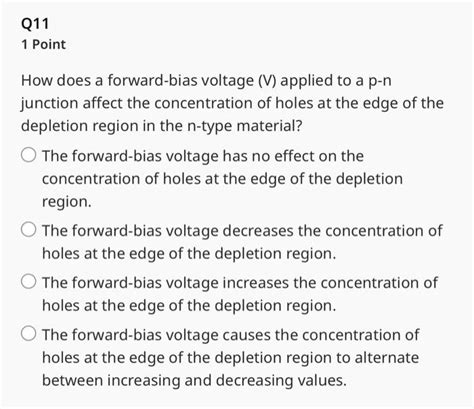 Solved Point How Does A Forward Bias Voltage V Applied Chegg Com