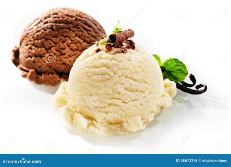Chocolate And Vanilla Ice Cream Cones Stock Illustration