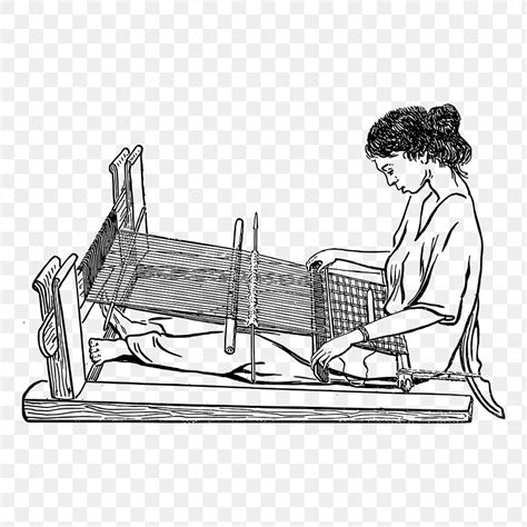 Woman Weaving Png Sticker Illustration Free Png Rawpixel