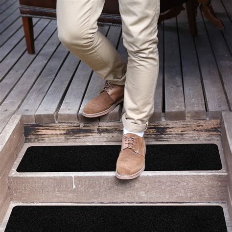 Stair Treads Non Slip 6” X 30” Outdoorindoor 10 Pack Black Heavy Duty Anti Slip Pre Cut