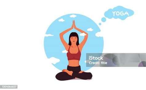 요가 아사나 파드마사나 에서 명상 하는 여자 흰색 배경에 고립 된 친 무드라와 명상에 대 한 다리 위치 요가에 대한 스톡 벡터