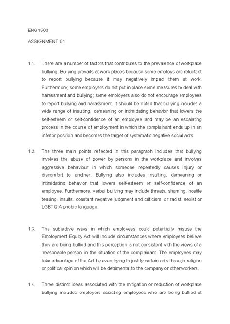 ENG1503 Assignment 1 ENG ASSIGNMENT 01 There Are A Number Of Factors