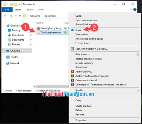 Cách chia sẻ file folder trong OneDrive
