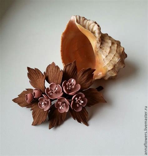 Яблоневый цвет из кожи и замши Брошь зажим на выбор Flowers Brooch Jewelry