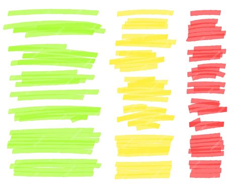 premium vector highlight marker lines yellow text highlighter markers