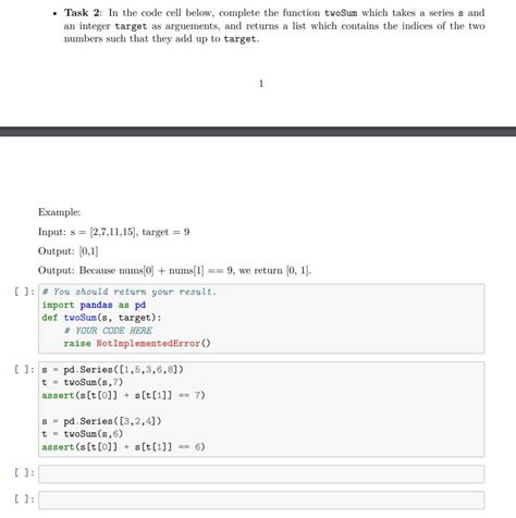 Solved Task 2 In The Code Cell Below Complete The