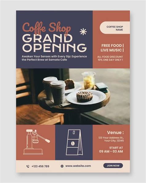 Grand Opening Coffee Shop Poster Template Cafe Posters Grand Opening Cafe Opening Poster Design